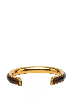 Hermès Gold Plated And Leather Cuff Bracelet