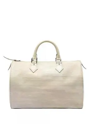 LOUIS VUITTON Epi Speedy 35 Boston Bag - White