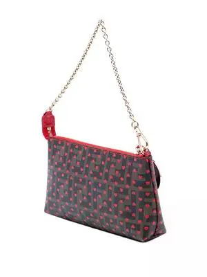 Fendi Zucca Spalmati Hearts Chain Pochette Shoulder Bag