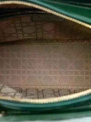 Dior Patent Cannage Lady Satchel - Green
