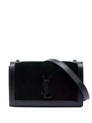Saint Laurent Suede Monogram Book Bag Crossbody Bag - Black