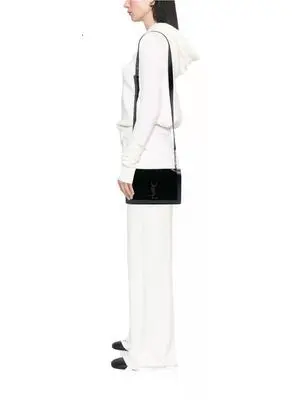 Saint Laurent Suede Monogram Book Bag Crossbody Bag