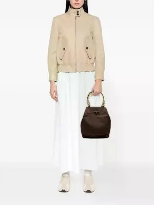 Prada Tessuto Metal Handle Bag