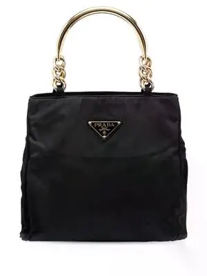 Prada Tessuto Metal Handle Bag Tote Bag