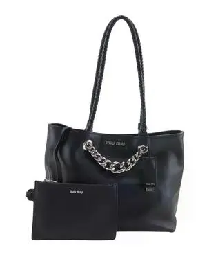 Miu Miu Leather Chain Tote Bag