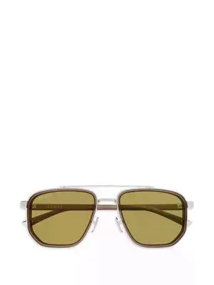 Gucci Geometric Double-bridge Sunglasses - Silver