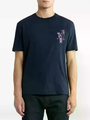 Etro Parrot-embroidered T-shirt - Blue