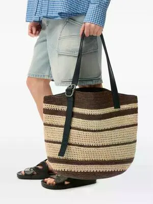 Loewe LOEWE Woven Raffia Shoulder Bag Brown