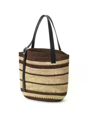 Loewe Woven Raffia Shoulder Bag - Brown