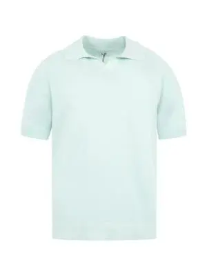 C.P. COMPANY Cotton-crepe Knit Polo-collar T-shirt - Blue