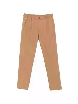Herno Pleated Straight-leg Trousers In Camel - Brown