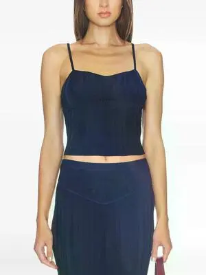 FLEUR DU MAL Ribbed Knit Corset Top