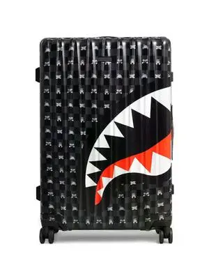SPRAYGROUND Shark Mouth Checkered Suitcase - Black