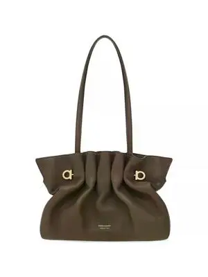 FERRAGAMO Soft Nappa Leather Shoulder Bag