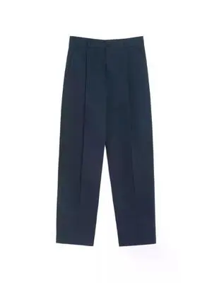 Valentino Garavani Cotton Gabardine Trousers With Vlogo Embroidery - Blue