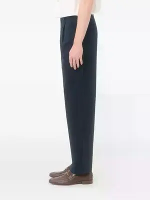 Valentino Garavani Cotton Gabardine Trousers With Vlogo Embroidery - Blue