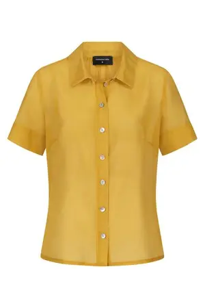 MARIANNA DÉRI Short Sleeve Silk Blend Shirt