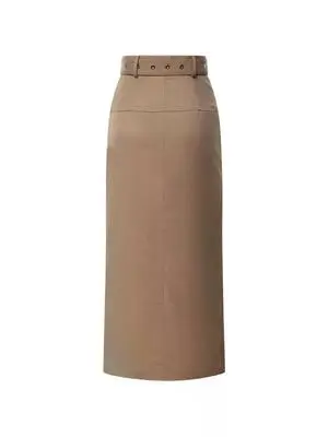 DONDUP Belted Zip-up Long Skirt