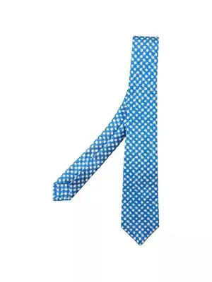 Kiton Diamond-pattern Tie - Blue