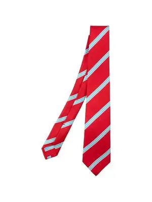 Kiton Diagonal Stripe Silk Tie - Red