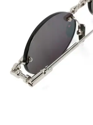 KUBORAUM Rimless Oval Sunglasses - Silver