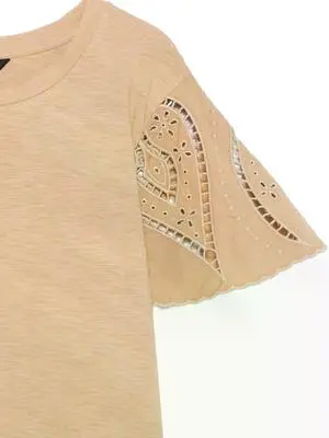 Ralph Lauren Broderie Anglaise Flutter Sleeve T-shirt