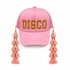 JULIA CLANCEY Disco Trucker Cap With Tassel Charms - Pink