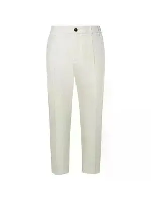 BE ABLE Pleated Trousers With Elasticated Waistband - Neutrals