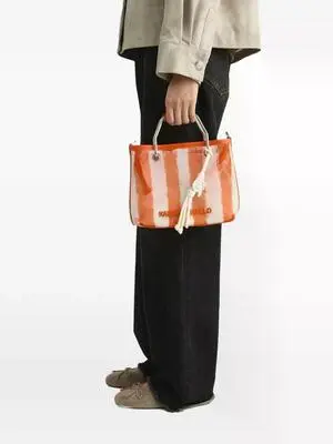 Karl Lagerfeld Ikon Striped Mesh Tote Bag