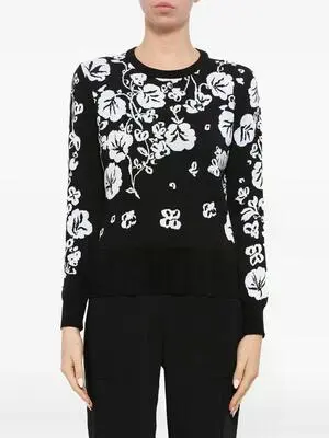 Kenzo Floral Leaf Intarsia Jumper - Black