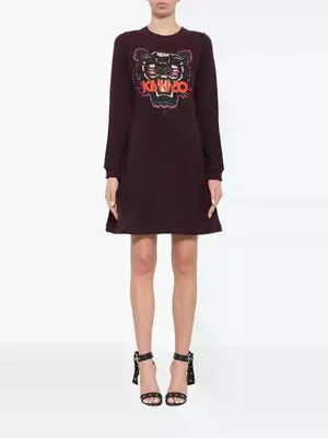 Kenzo Tiger Print Cotton Dress - Red