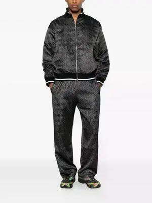 Gcds Logo Monogram Zip-up Jacket - Black