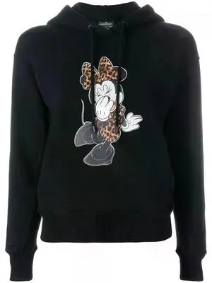 COUNTY OF MILAN Leopard Minnie Hoodie - Black