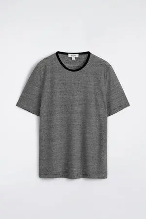 Cos Linen-jersey T-shirt - Black