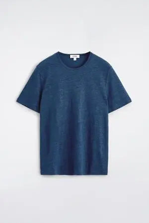 Cos Linen-jersey T-shirt - Navy