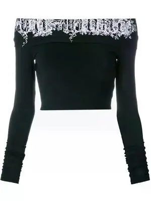 Off-White Strapless Front Logo Blouse - Black