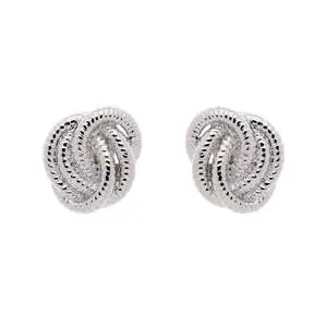 EMMA HOLLAND JEWELLERY Platinum Knot Clip-on Earrings - Silver