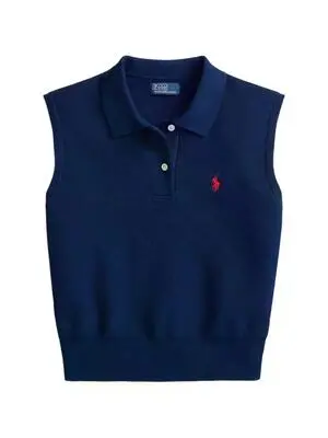 Polo Ralph Lauren Cropped Sleeveless Sweater - Blue