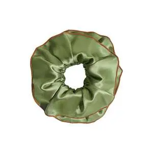 LOST PATTERN Maxi Flower Double-layer Silk Scrunchie - Green