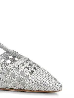 THE SELLER Woven Leather Slingback Pumps