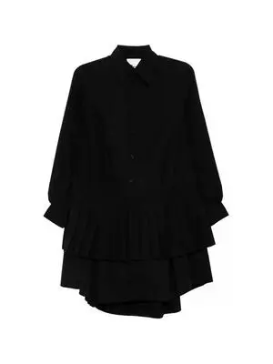 Noir Kei Ninomiya Pleated Shirt Dress - Black