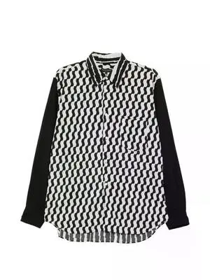 Comme Des Garçons Geometric-print Shirt - Black
