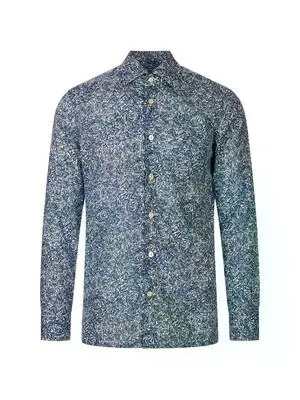 Kiton Floral-print Long-sleeve Shirt - Blue