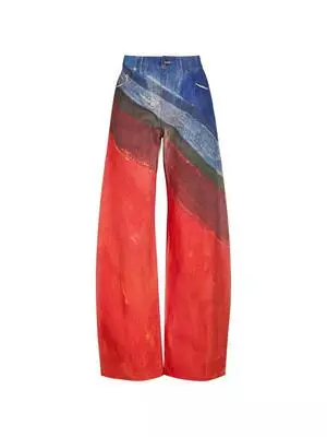 Gabriela Hearst Abstract Print Wide Leg Jeans