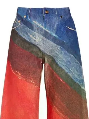 Gabriela Hearst Abstract Print Wide Leg Jeans