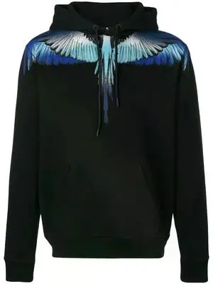 COUNTY OF MILAN Blue Wings Hoodie - Black