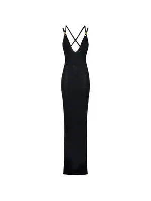 Elisabetta Franchi Braided Strap Maxi Dress