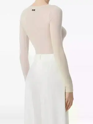 Elisabetta Franchi Long Sleeve Top With Button Detail