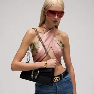 Gucci Printed Silk Twill Carr - Pink