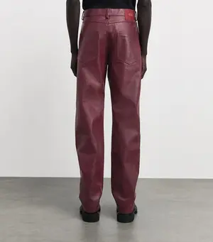 424 Grained Leather Moto Trousers